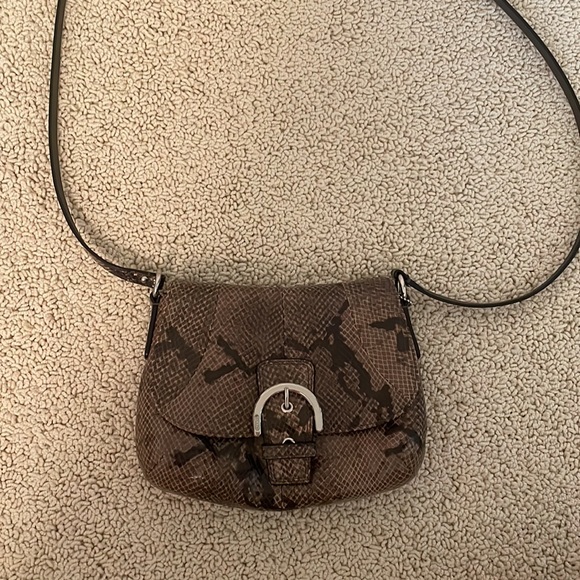 Coach | Bags | Coach Snakeskin Browngray Crossbody Purse | Poshmark